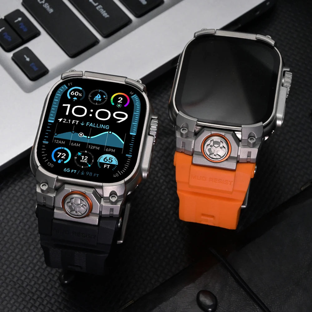 Apple Watch Ultra 3 Rubber Band for Men | Titanium Sport Strap ...